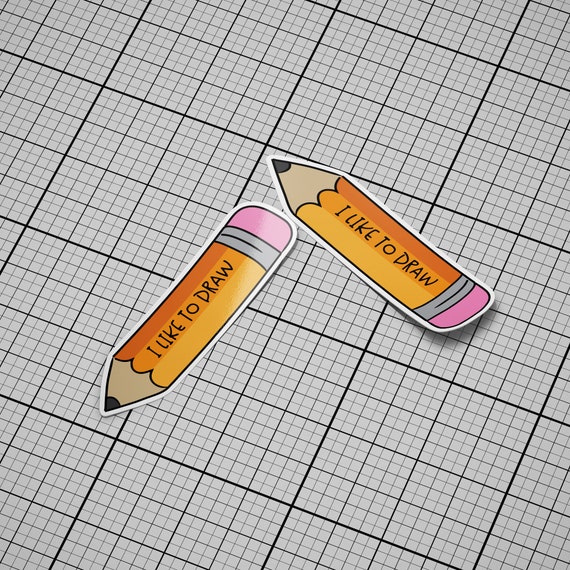 I Like to Draw Sticker Pencil Sticker Artist Sticker - Etsy