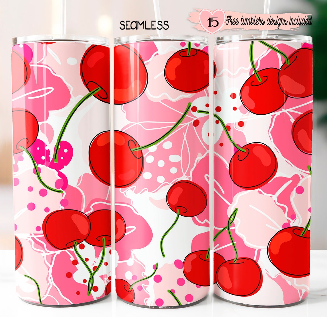 Cherry 20oz Wrap Design, Cherry Digital Design, Sublimation 20oz Design ...