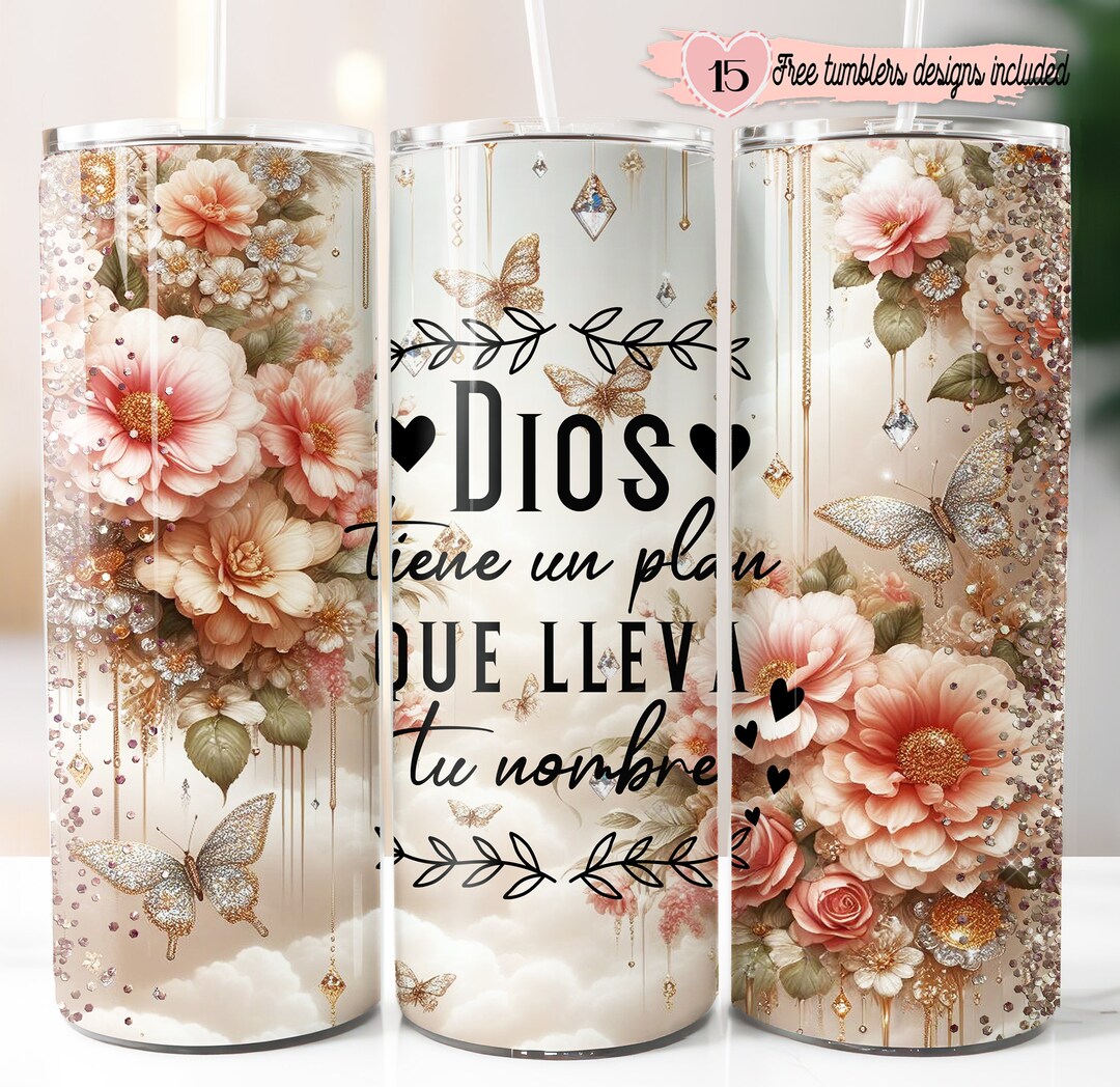 Bible Verse Spanish 20oz Design, Positive Motivational 20oz Wrap ...