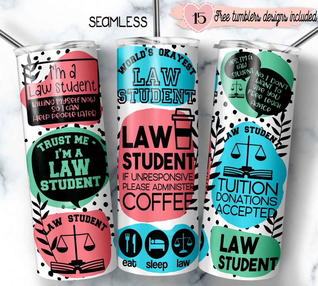 Law Student 20oz Wrap, Digital Sublimation Design, 20oz Digital Design ...