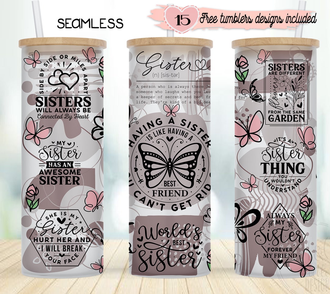 Sister's 25oz Design, Digital Sublimation Design, Tumbler Digital ...