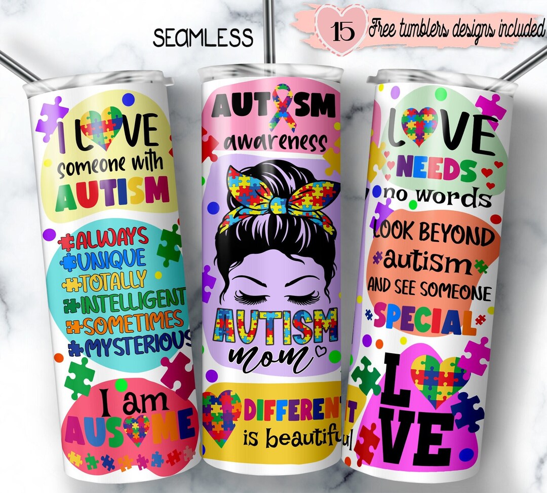 Autism 20oz Wrap, Digital Sublimation Design, 20oz Digital Design ...