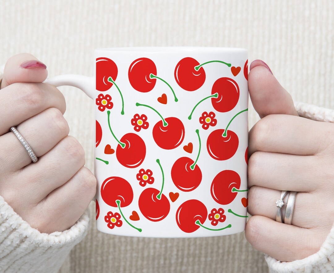 Cherry Mug Design, Digital Sublimation Design, 11oz /15oz Mug Digital ...