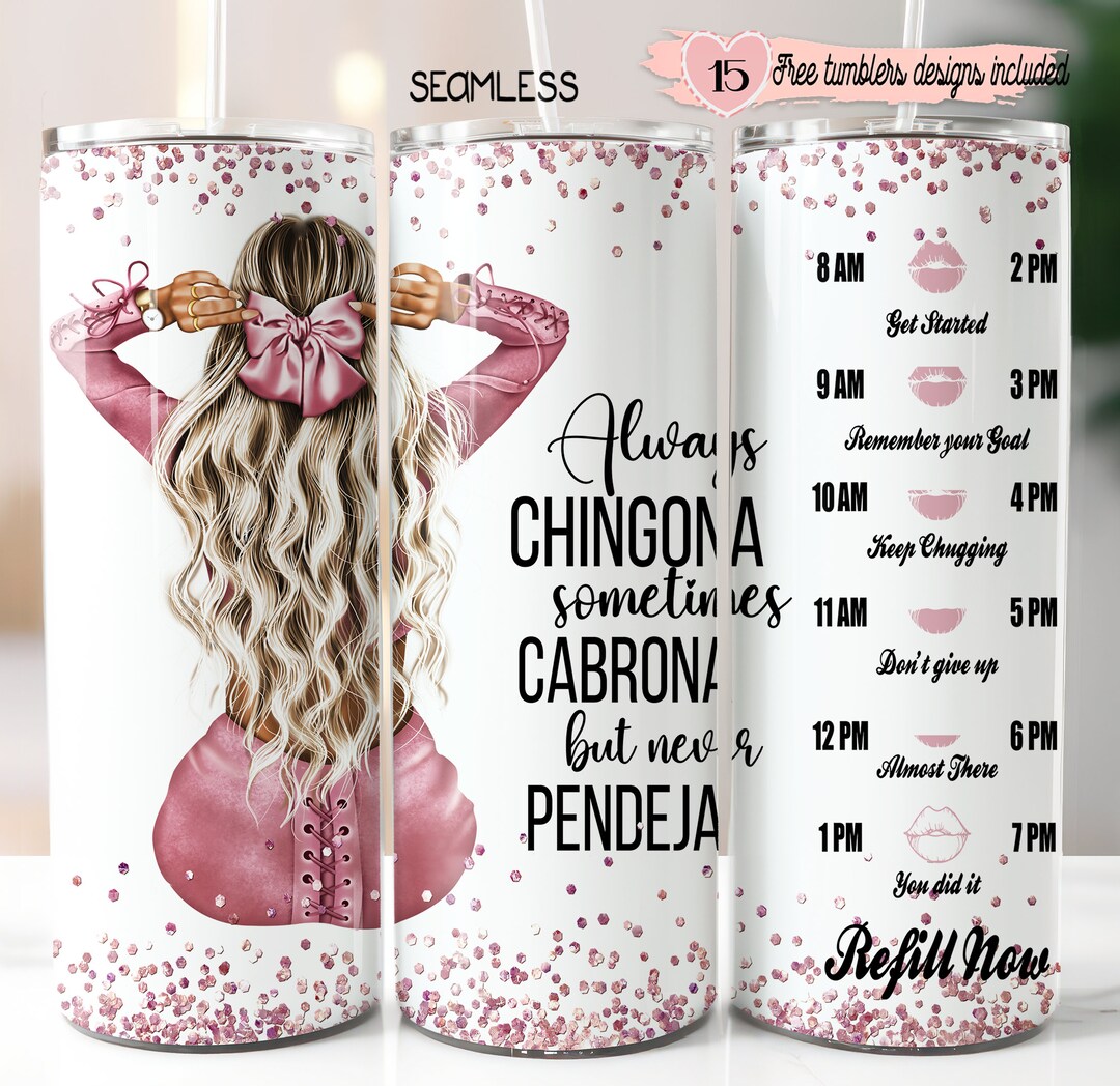 Spanish Sarcastic Tumbler Design: Glitter Water Tracker (digital ...