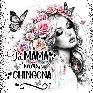 La Mama Mas Chingona Tumbler Design: Spanish Glitter Wrap (digital ...
