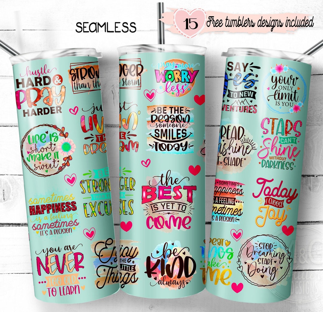 Motivational 20oz Wrap, Digital Sublimation Design, 20oz Digital Design ...