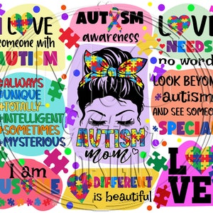 Autism 20oz Wrap, Digital Sublimation Design, 20oz Digital Design ...