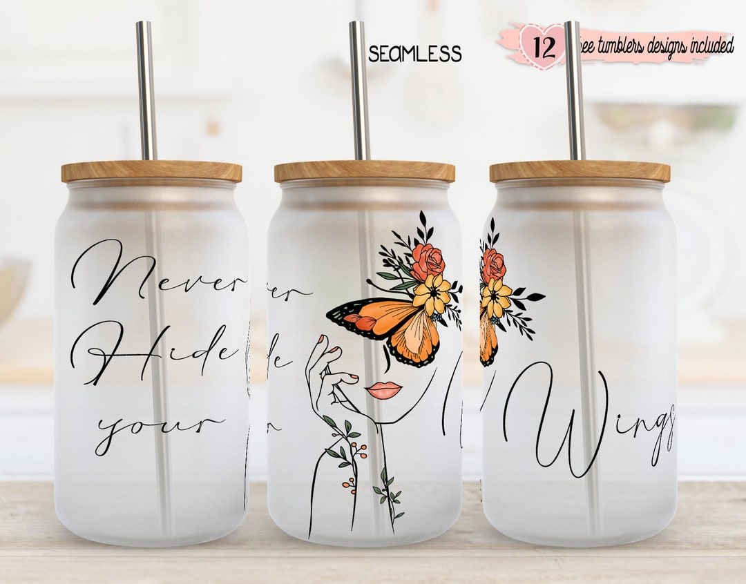 Positive Motivational 16oz Wrap, 16oz Can Tumbler Design, Positive ...