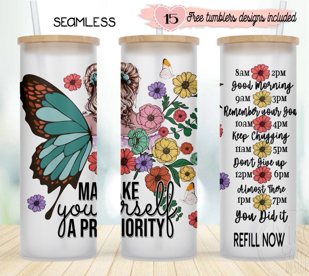Positive Motivational 25oz Wrap, Digital Sublimation Design, Water ...