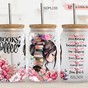 Books and Coffee 16oz Wrap, 16oz Tumbler Design, Inspirational Book ...