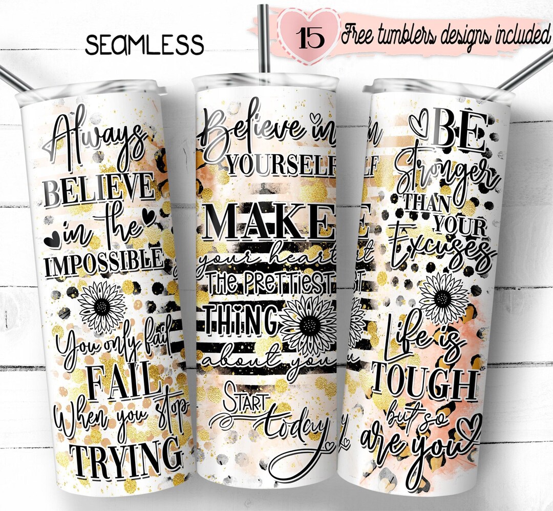 Positive Digital 20oz Wrap, Digital Sublimation Design, Inspirational ...