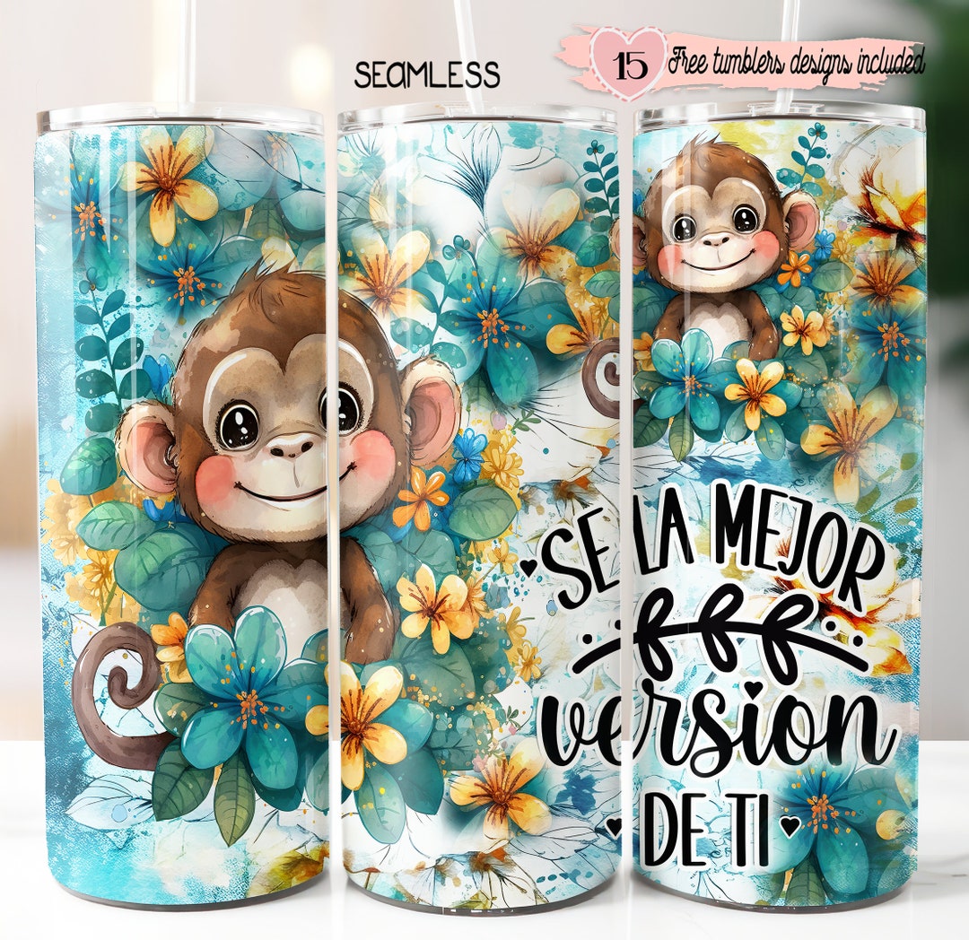 Spanish Inspirational Monkey 20oz Tumbler Wrap (digital Design) - Etsy