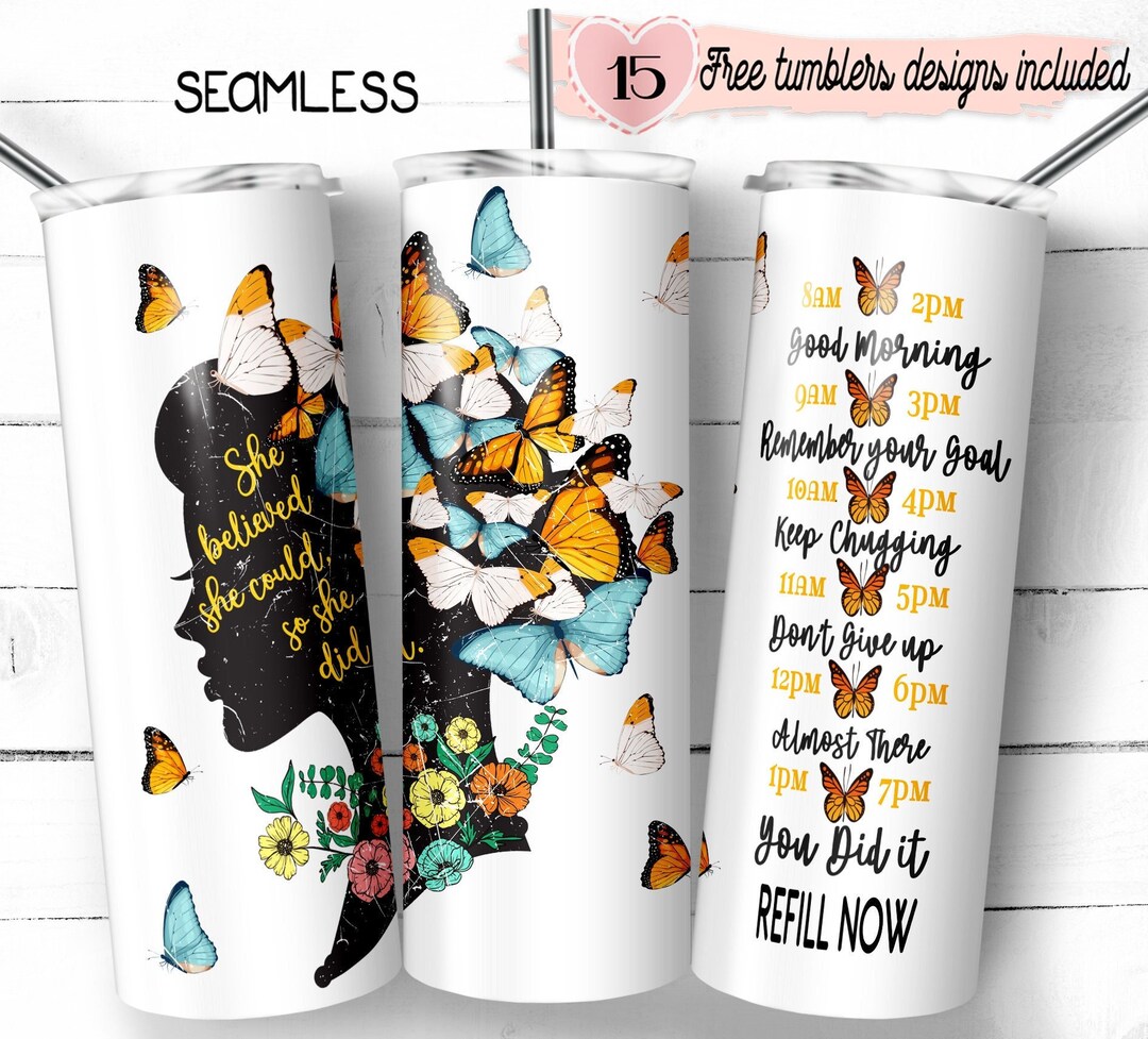 Positive Motivational 20oz Wrap, Digital Sublimation Design, Water ...