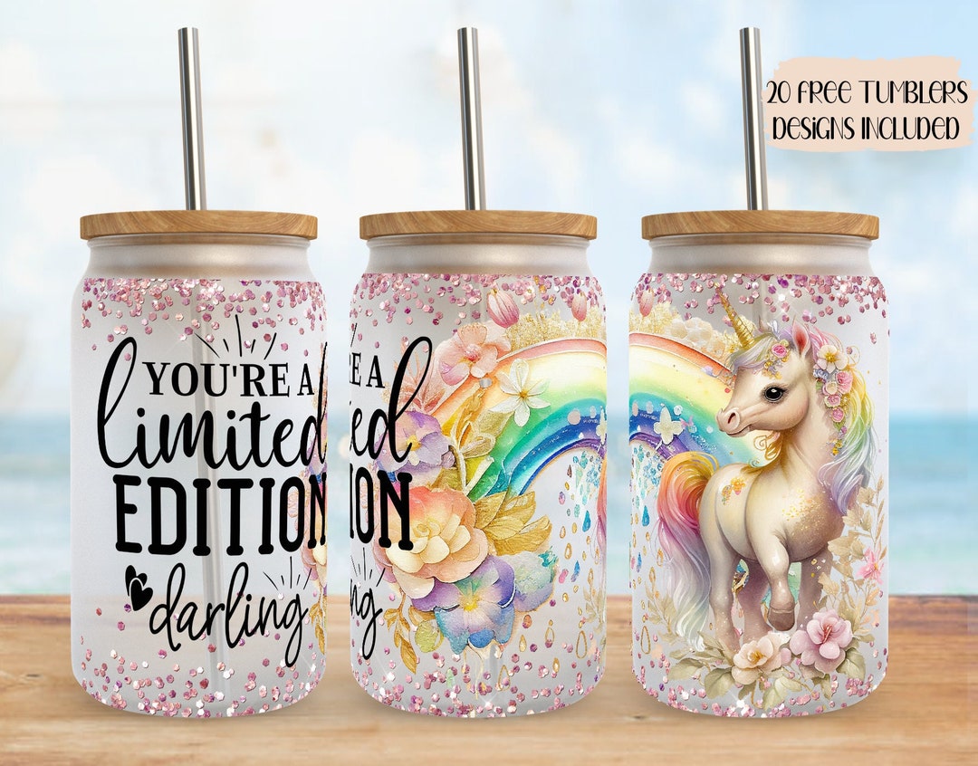 Positive 16oz Wrap Design, 16oz Glass Can Wrap, Unicorn 16oz Wrap ...