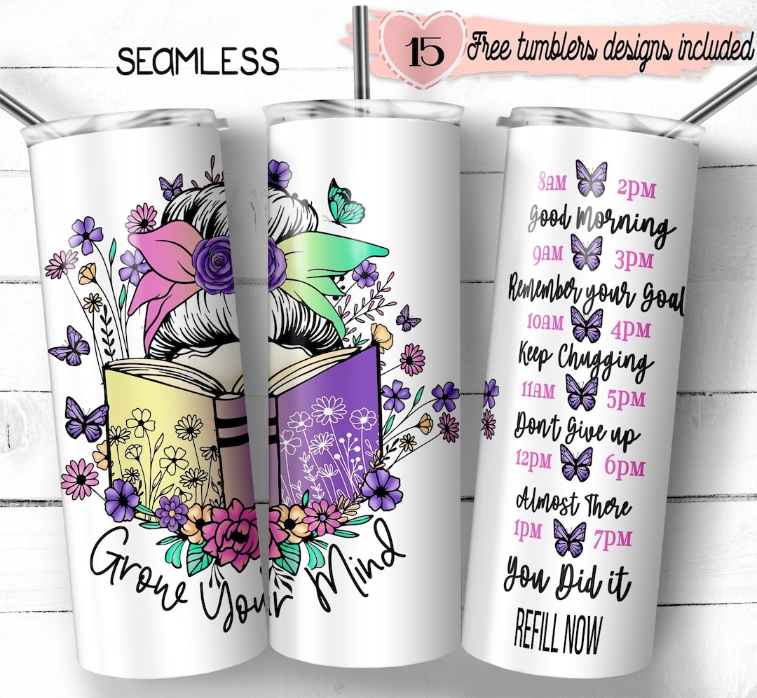 Book and Coffee Lover 20oz Wrap, Digital Sublimation Design, 20oz ...