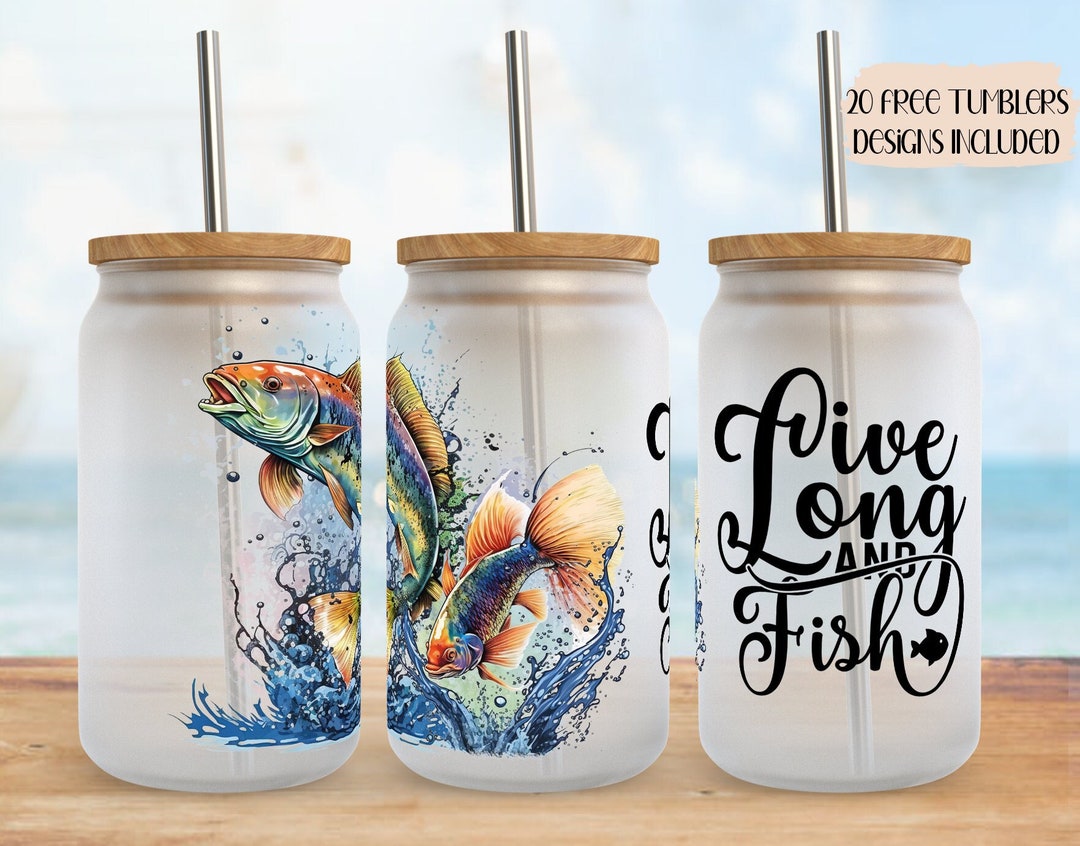 Bass Fish 16oz Can Wrap Design: Fishing Lover Gift (digital Download ...