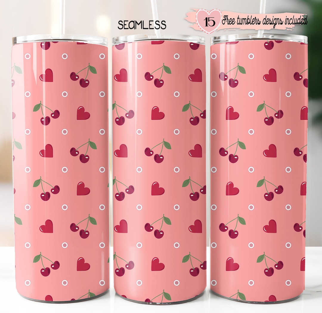 Cherry 20oz Wrap Design, Cherry Digital Design, Sublimation 20oz Design ...