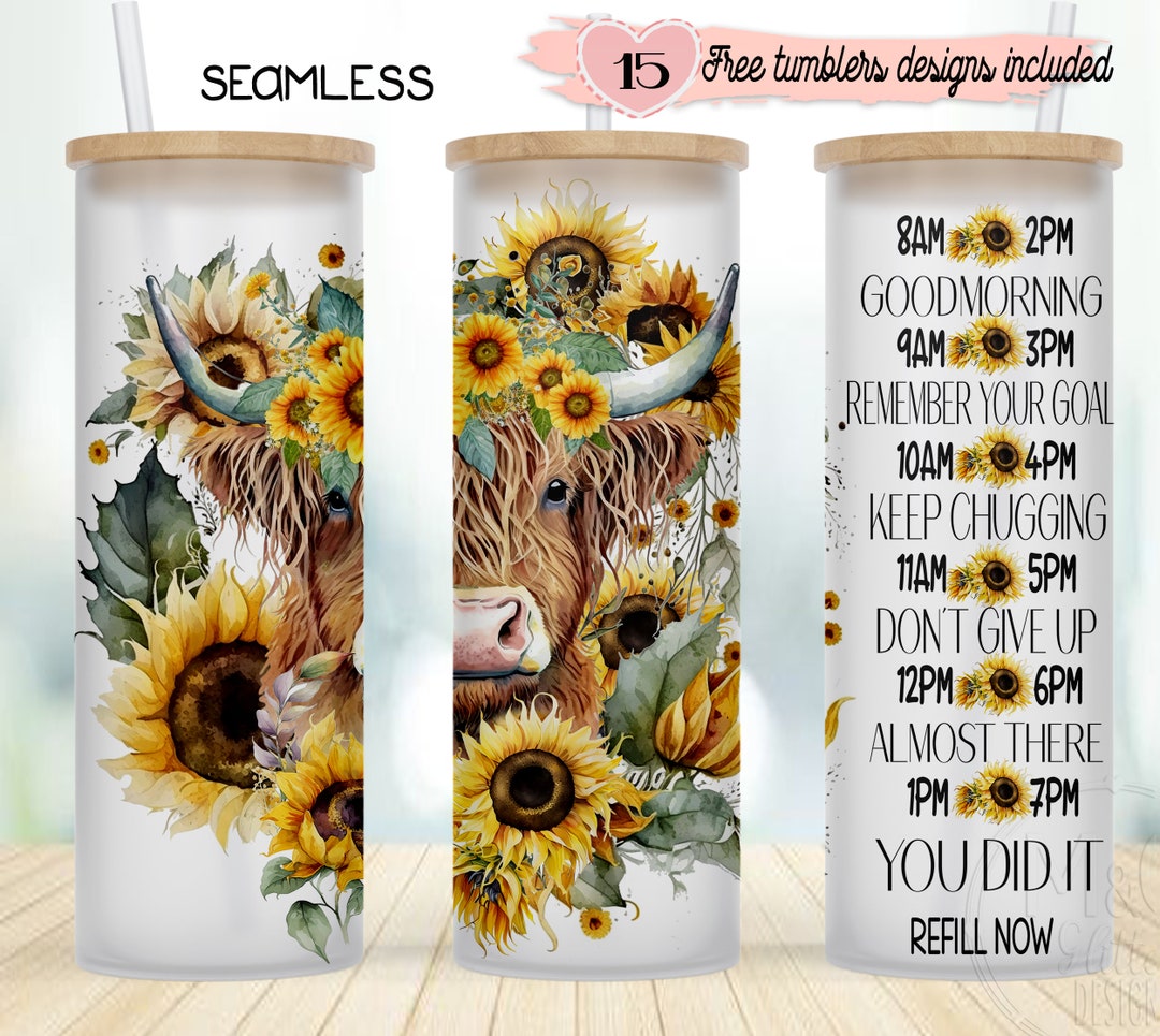 Highland Bull Cow Wrap, 25oz Skinny Tumbler Design, Sublimation Wrap ...