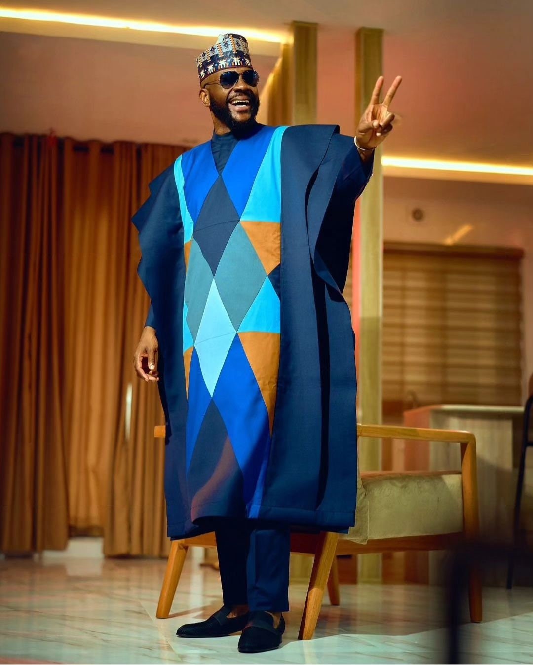 Ebuka Agbada for Men, Men Clothing, African Wedding Attire Groom Suit ...