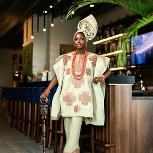 Women Dansiki Aso Oke Attire With Gele, Women Luxurious Wear, Women ...