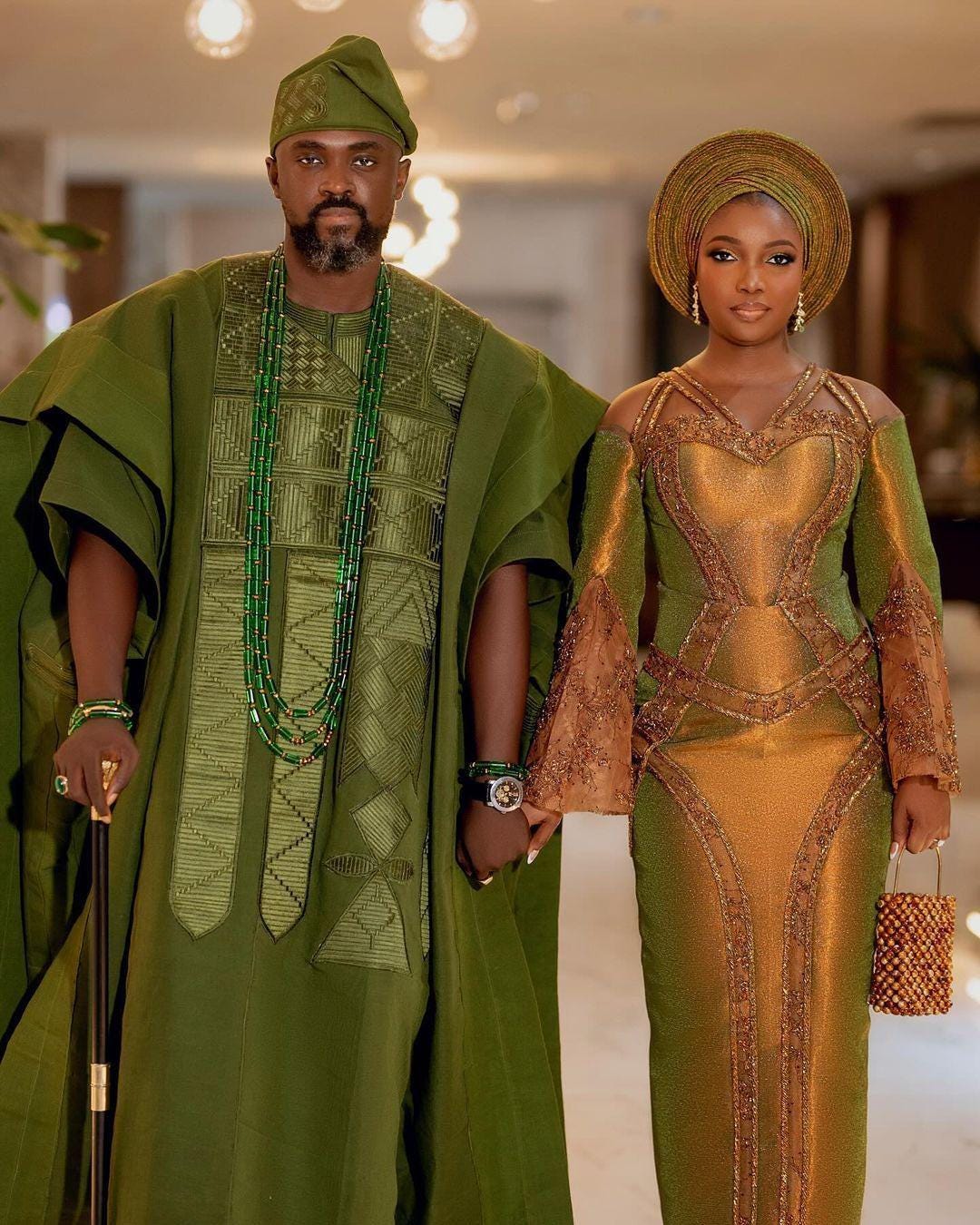 Complete African Couple Wedding Attire, Wedding Suit, Groom Wedding ...
