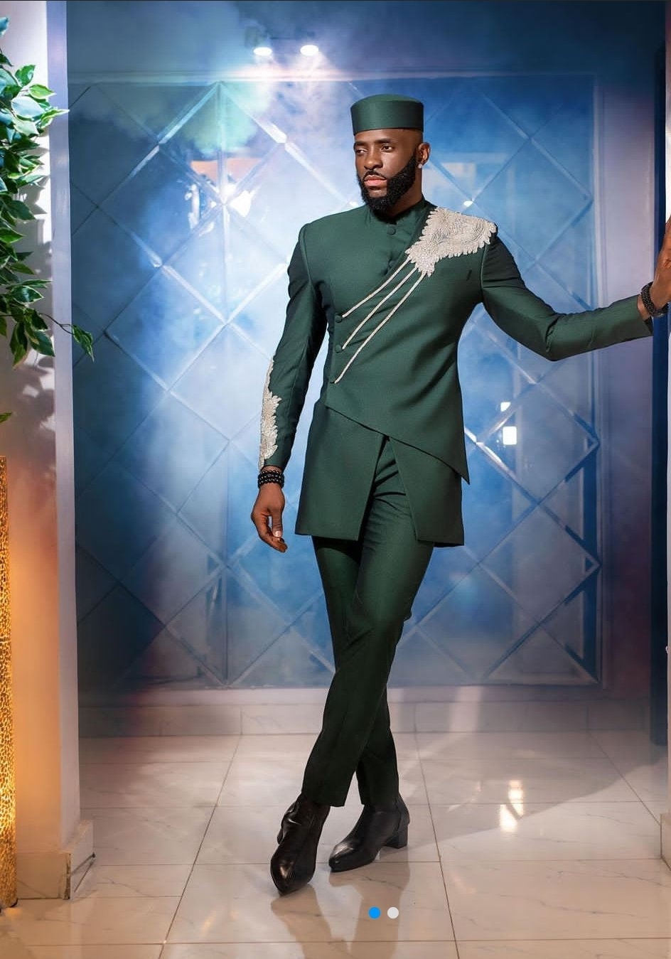 Ayomide Emerald Green, .african Men Embroidery Kaftan/african Men ...