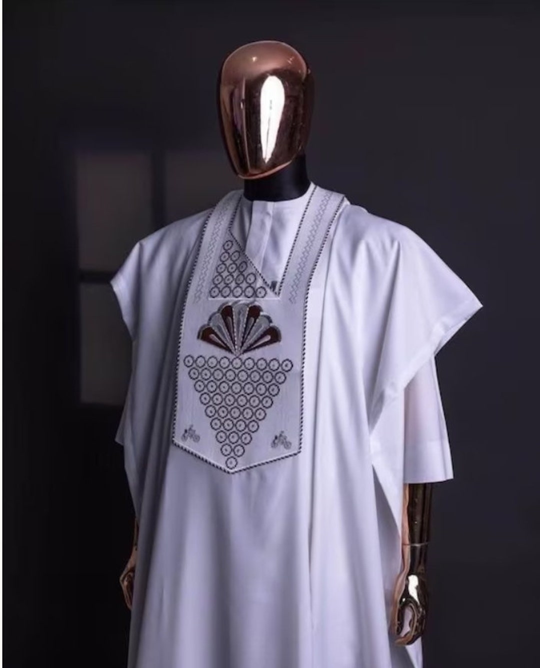 Imole Pure White Embroided Kaftan & Agbada for Men/3piece Men's Wedding ...