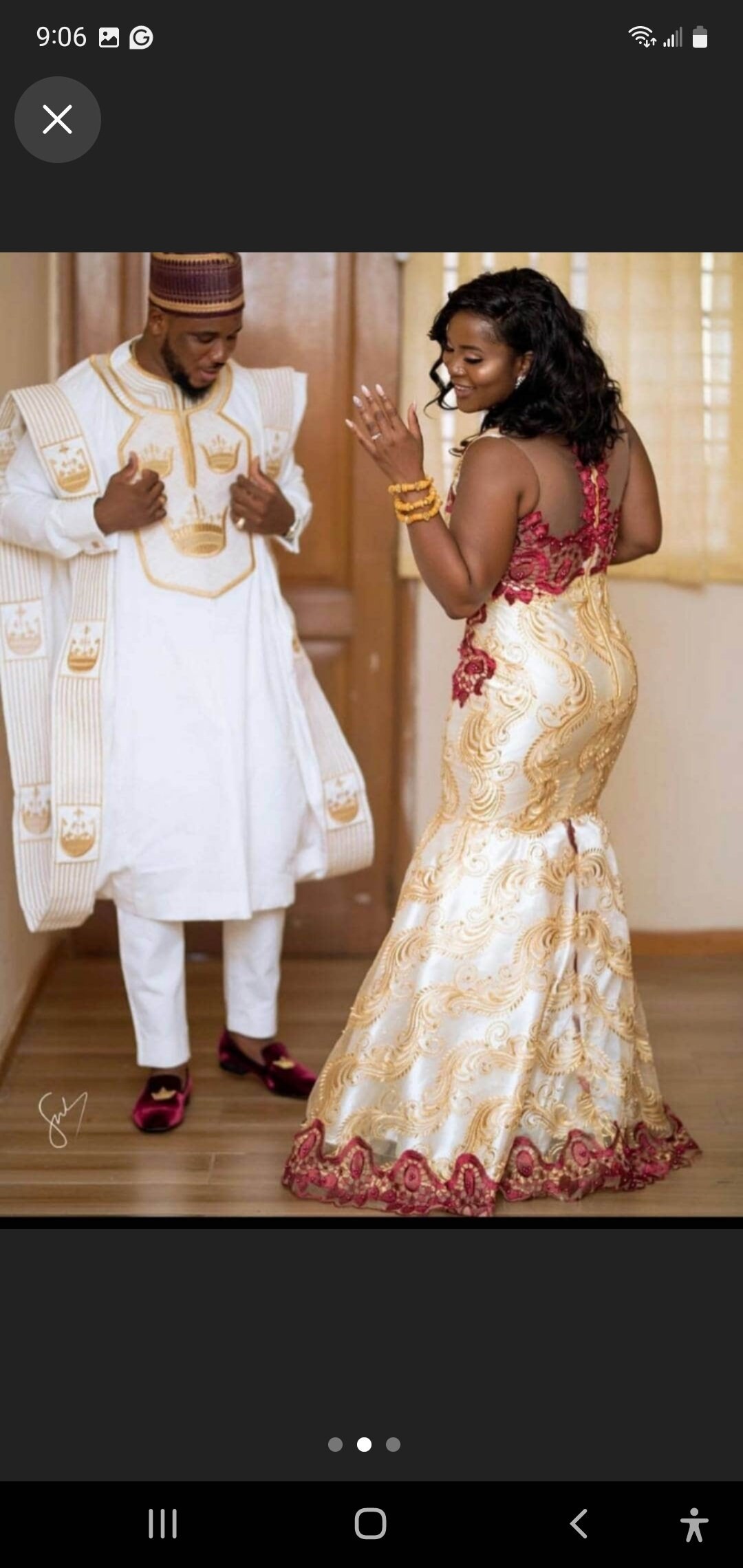 White and Gold Couple's Outfit, African Wedding Attire,wedding Suit ...