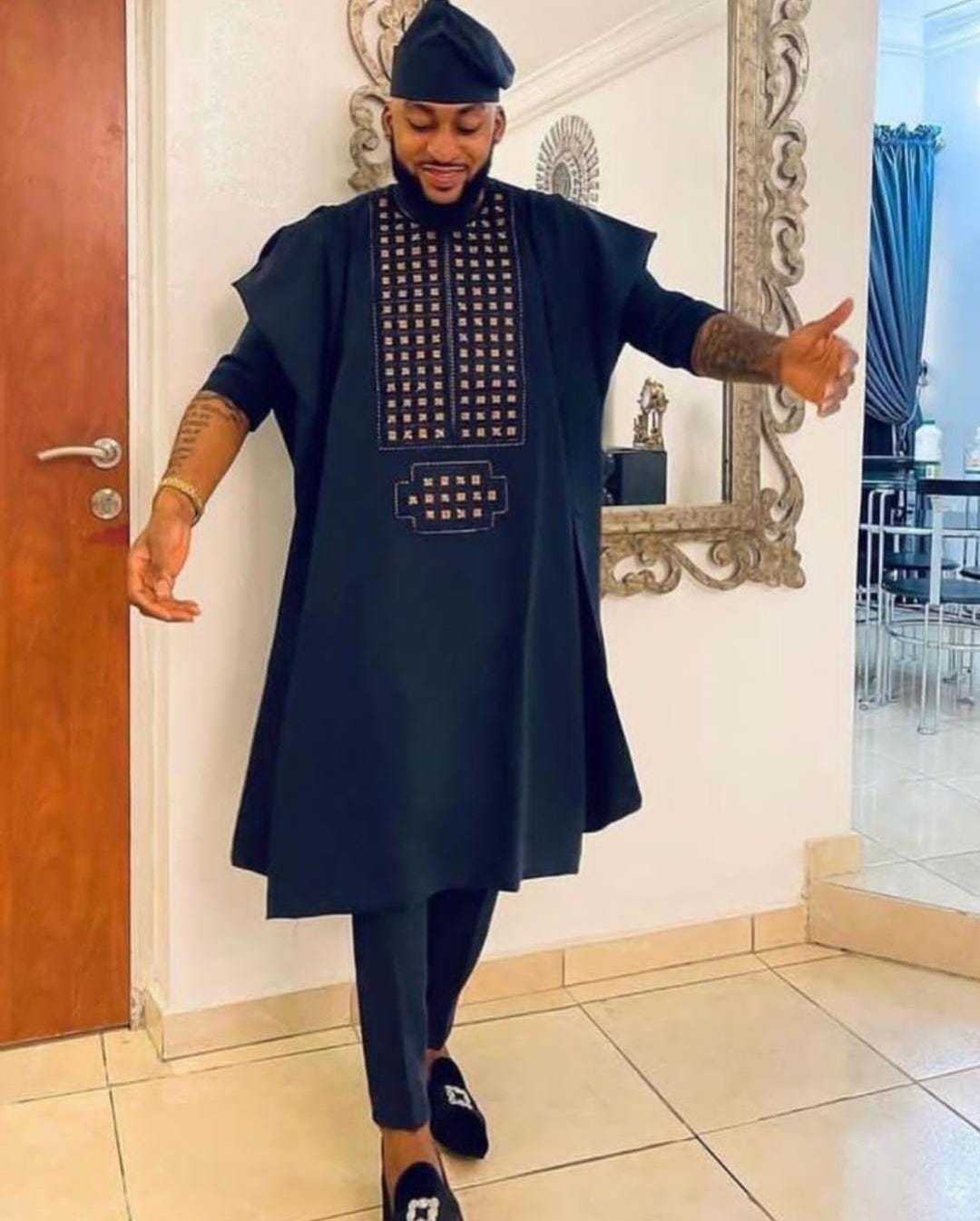 Agbada African Men's Clothing, African Wedding Attire Groom Suit Guests ...