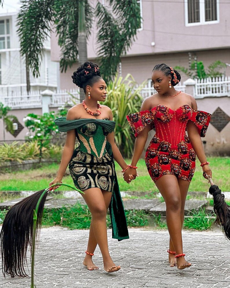 African Igbo Women's Bride Dress, Women Isiagu Luxury Gown Style, Women's Clothing, Women's ...