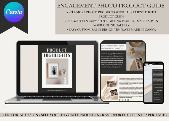 CANVA Photography Client Guide Template Engagement - Etsy