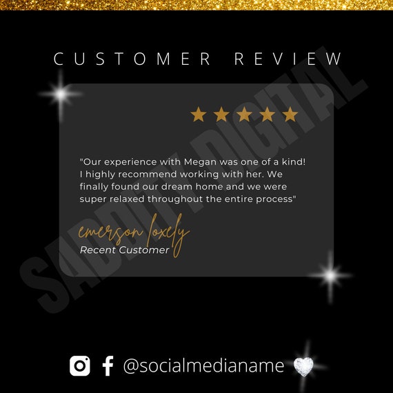 Paper & Party Supplies DIY Social Media Template Customer Review Flyer ...