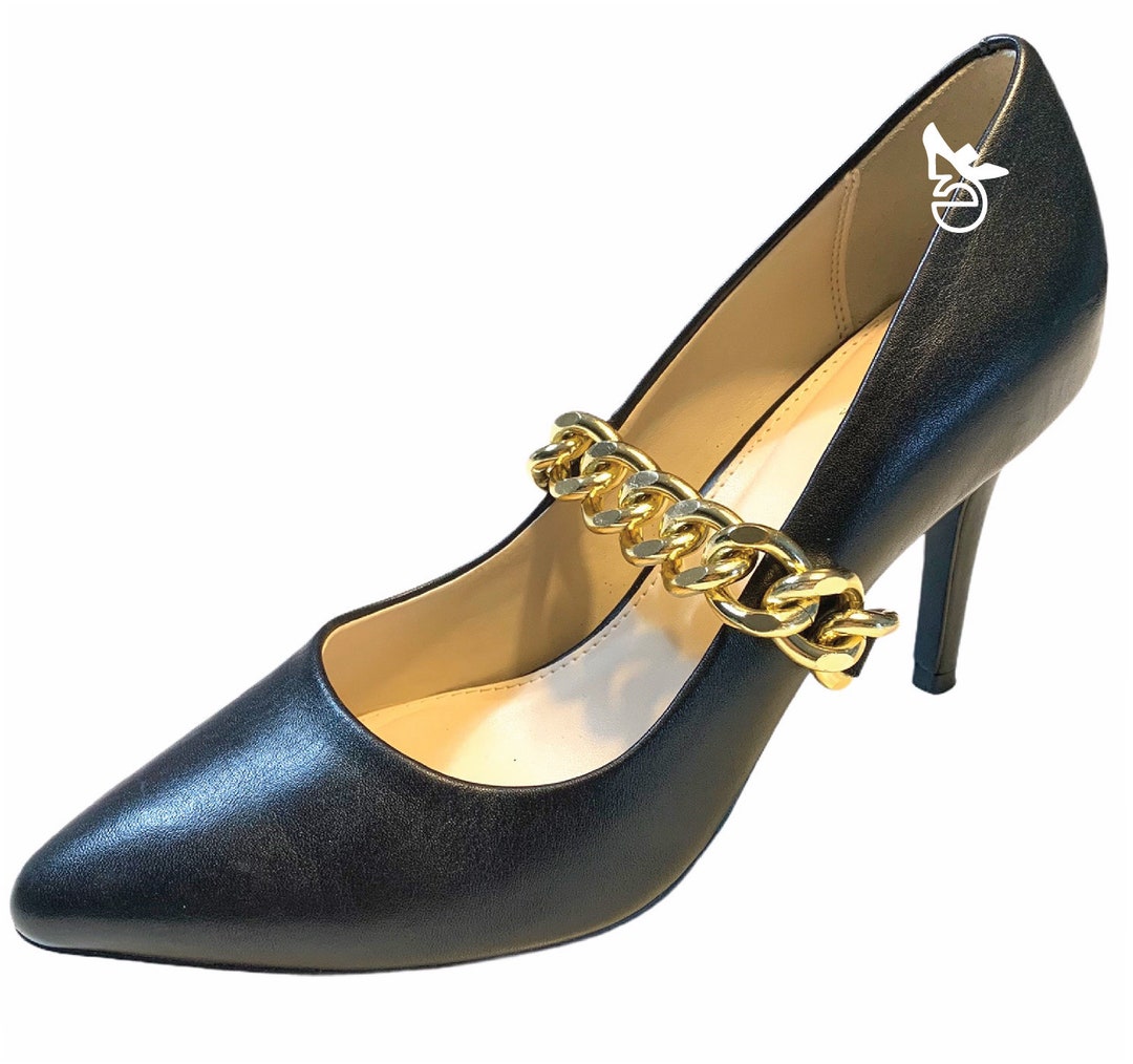 DETACHABLE SHOE STRAP Gold Chain Elastic Strap for Loose Shoes,secure ...