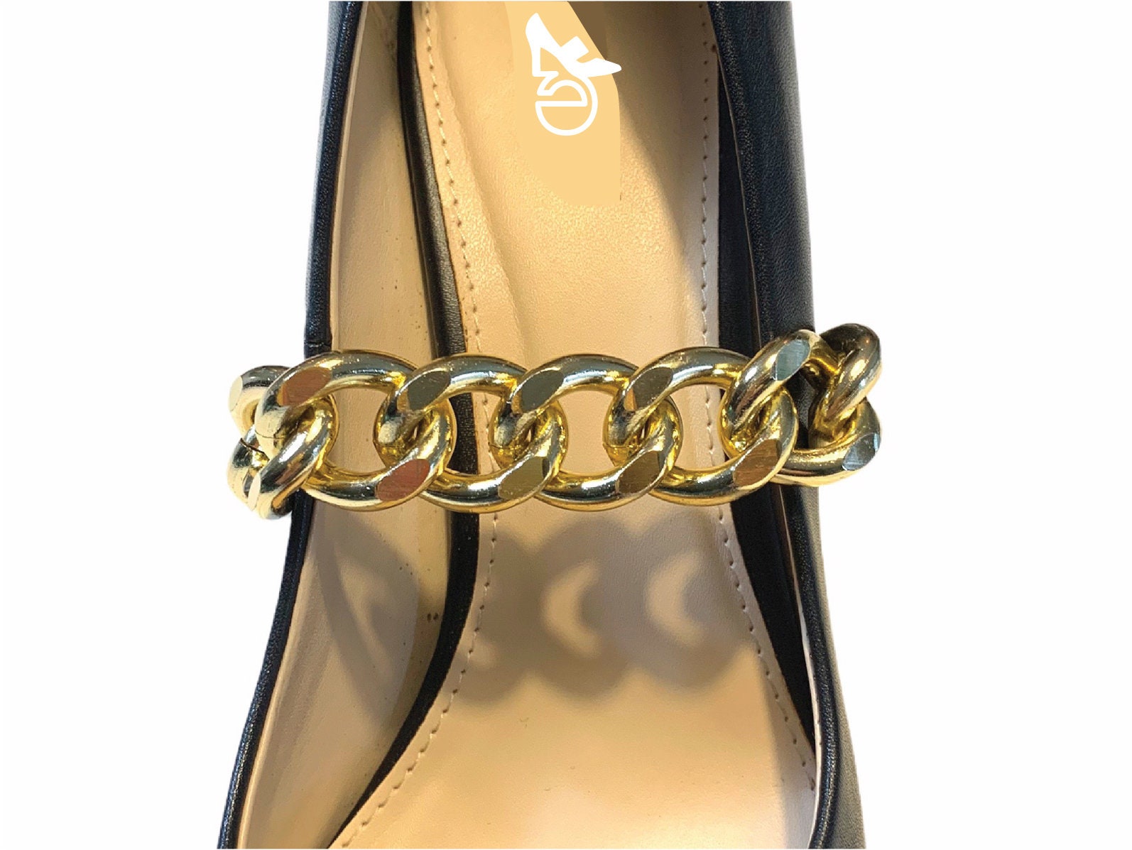 DETACHABLE SHOE STRAP Gold Chain Elastic Strap for Loose Shoes,secure ...