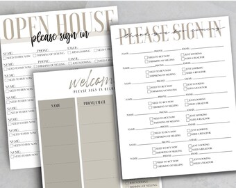 Real Estate Open House Sign in Sheets Printable - Etsy