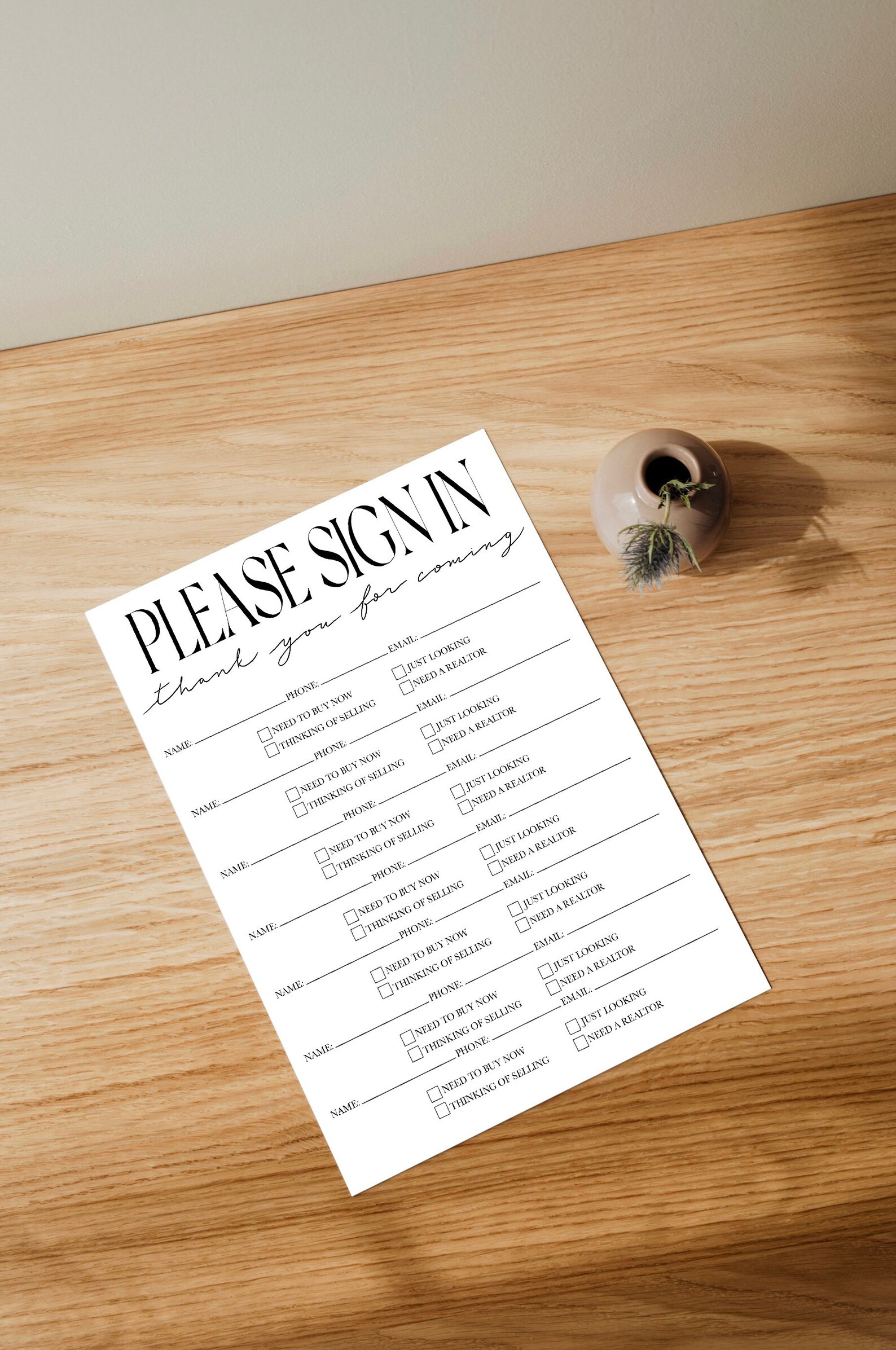 Real Estate Open House Sign in Sheets Printable - Etsy