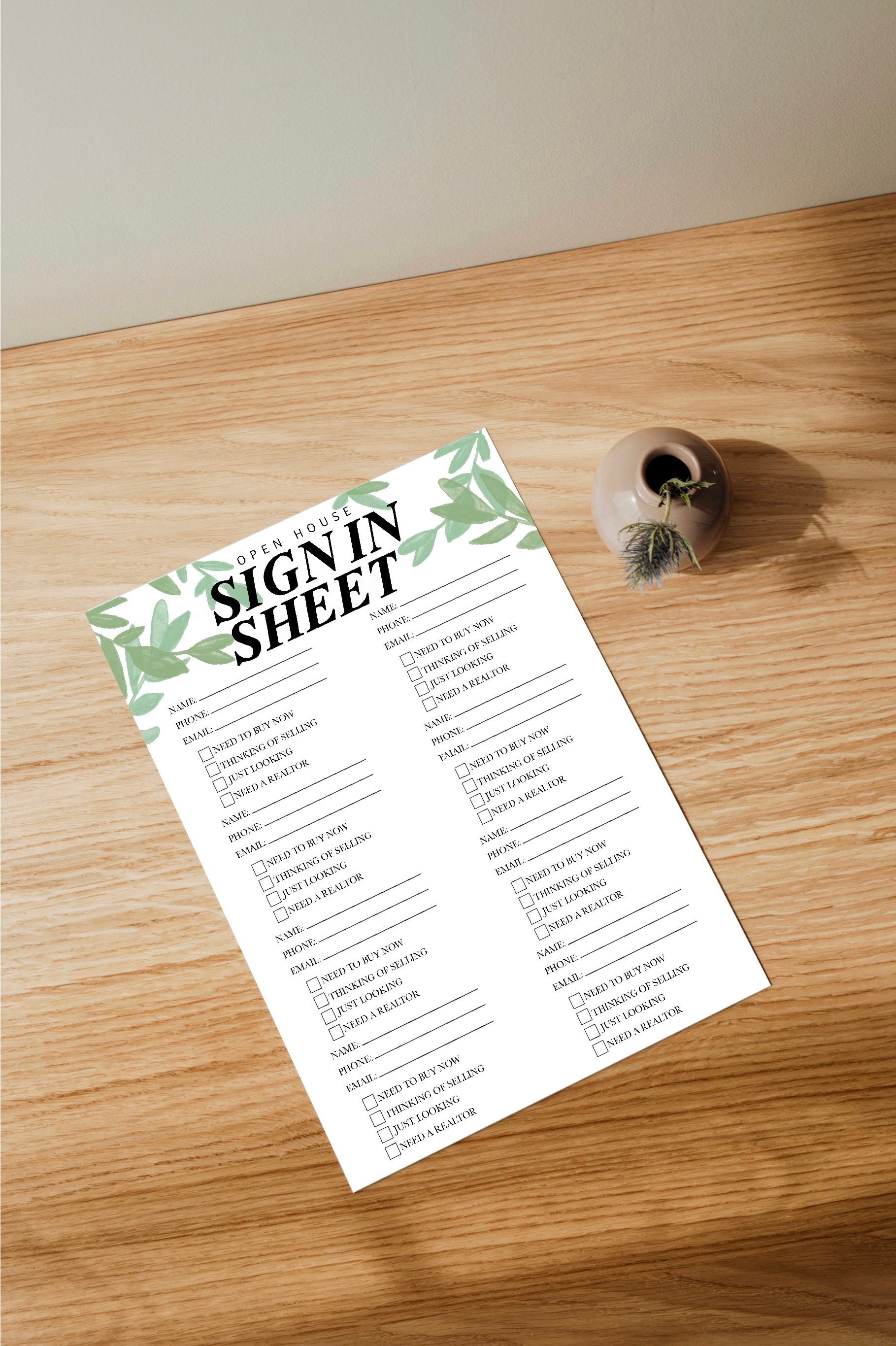 Real Estate Open House Sign in Sheets - Etsy
