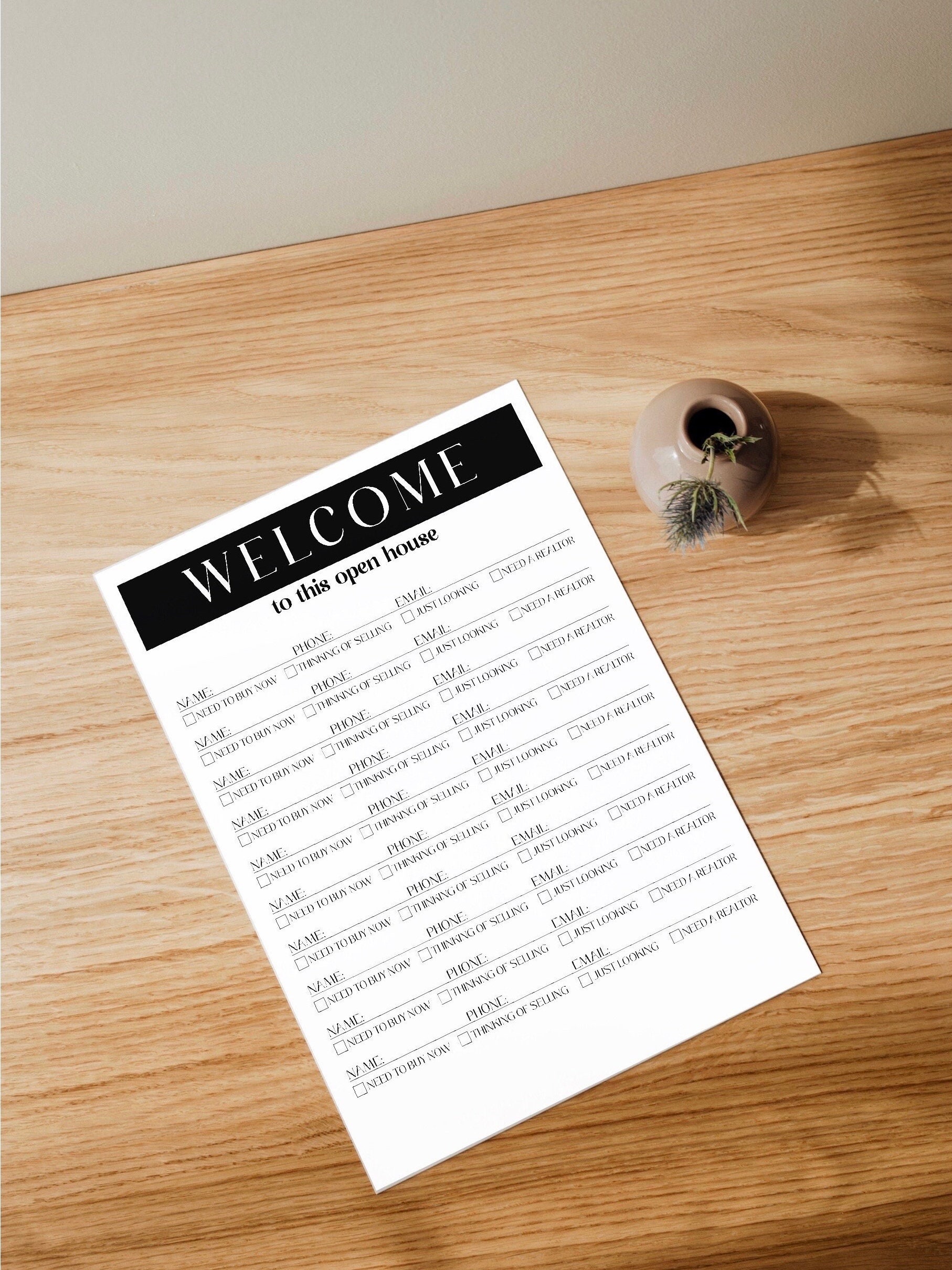 Real Estate Open House Sign in Sheet Printable - Etsy