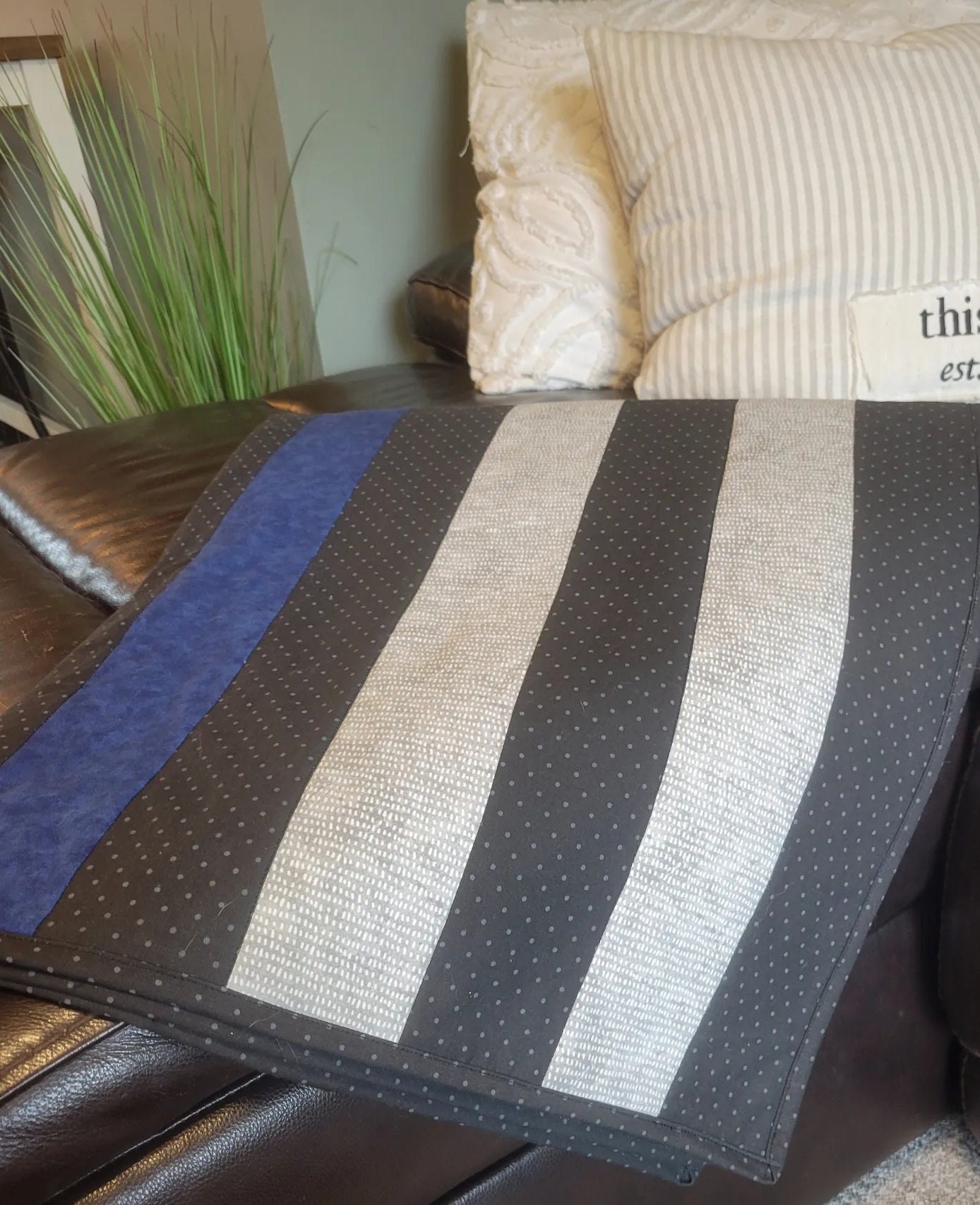 Thin Blue Line Quilt/throw - Etsy