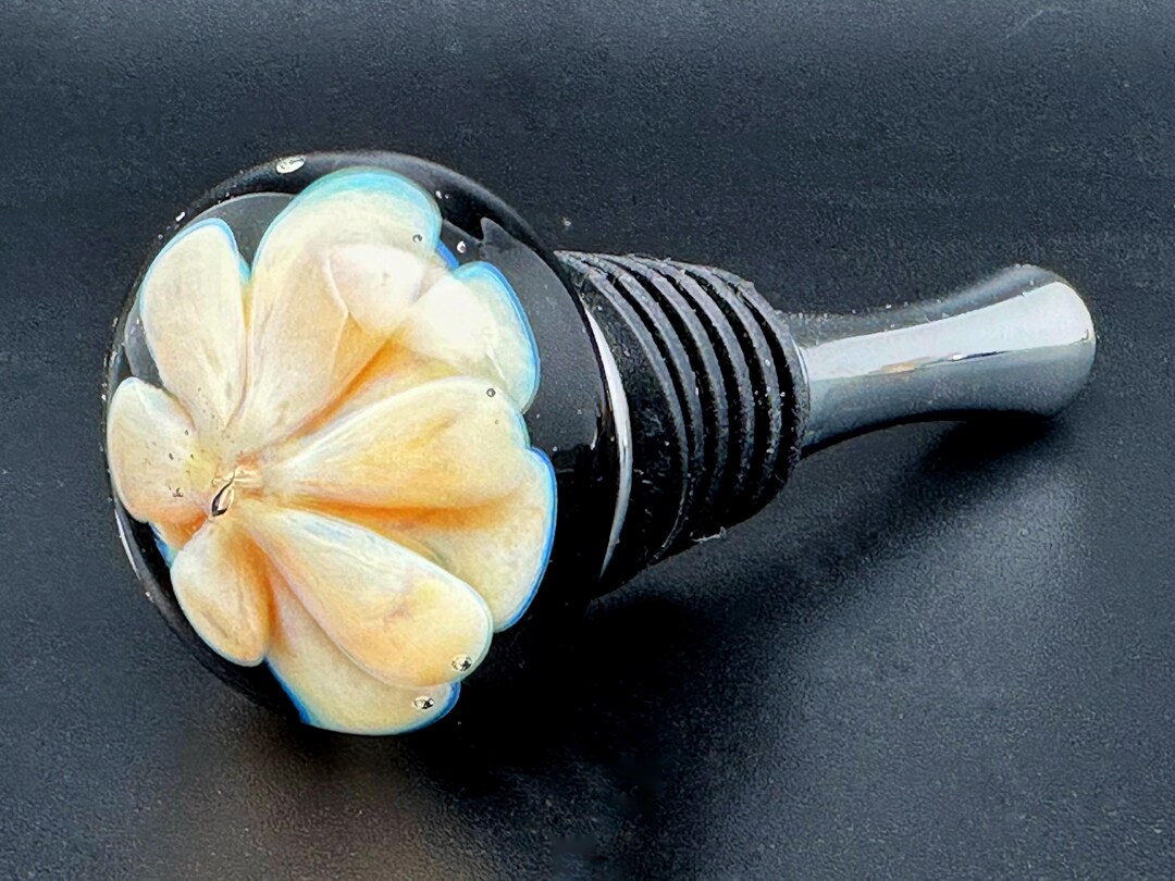 Glass Fume Flower Implosion Wine Stopper - Etsy