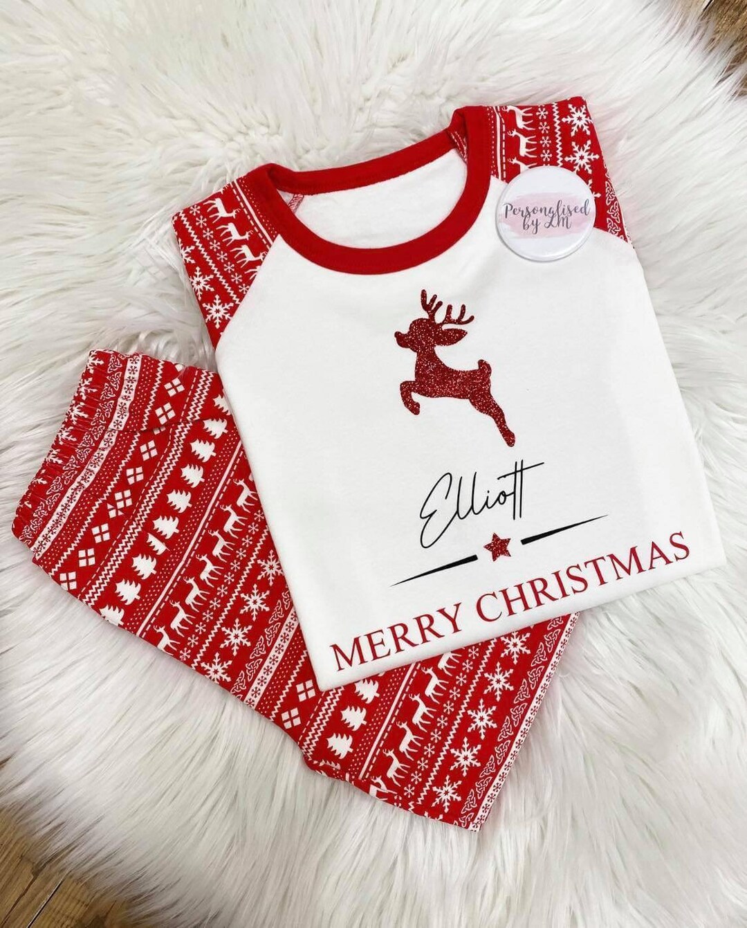 Merry Christmas Personalised Pjs - Etsy UK