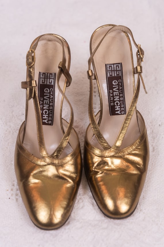 1970’s Vintage Givenchy Gold Metallic Heels - Gem
