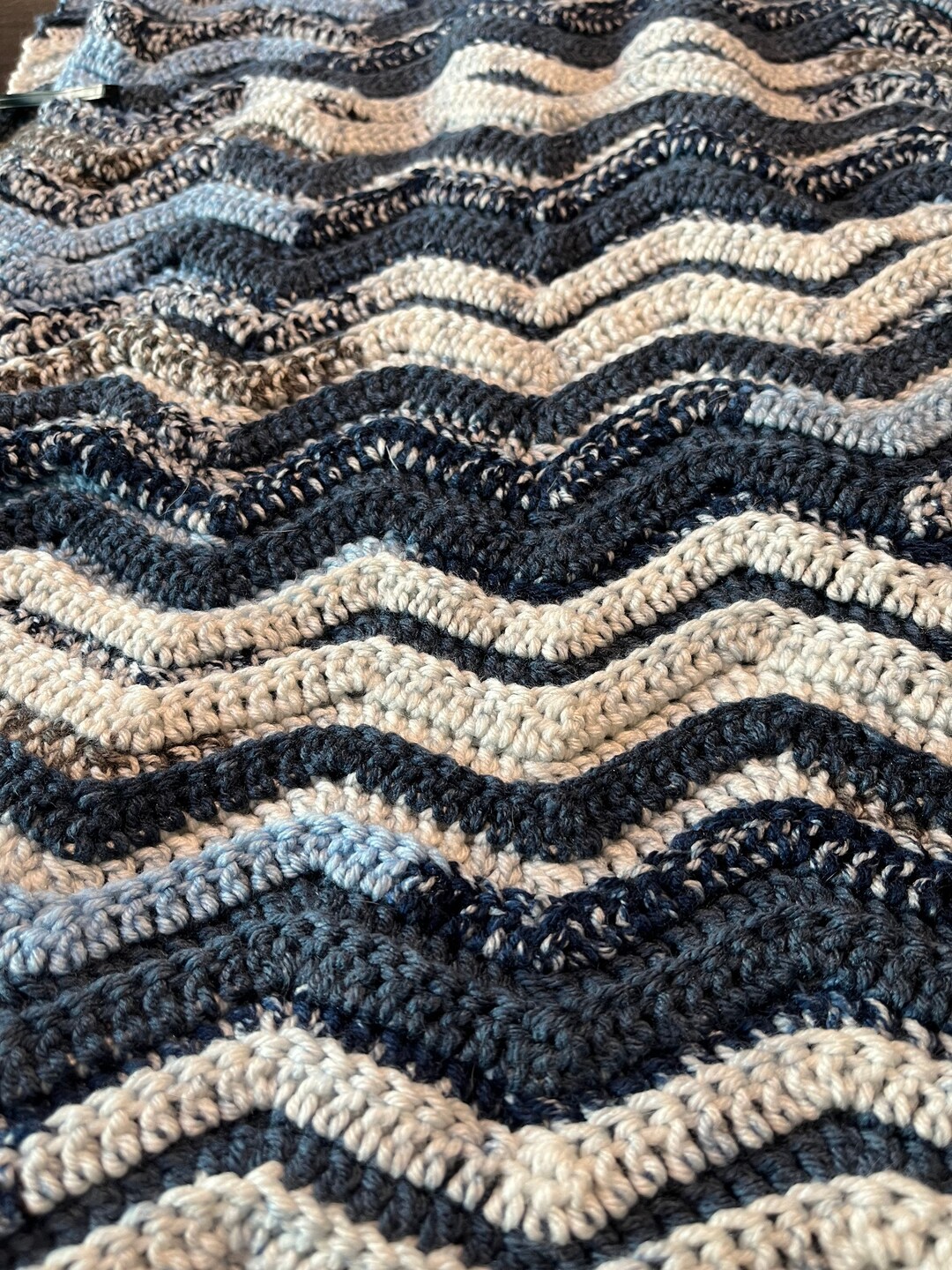 Handmade Crocheted Ripple Pattern Afghan 48 X 68 - Etsy