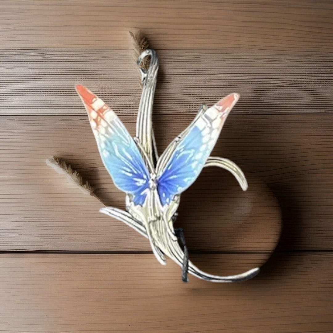 Hand-painted Porcelain Butterfly Brooch: Signed Franz Jewelry - Etsy