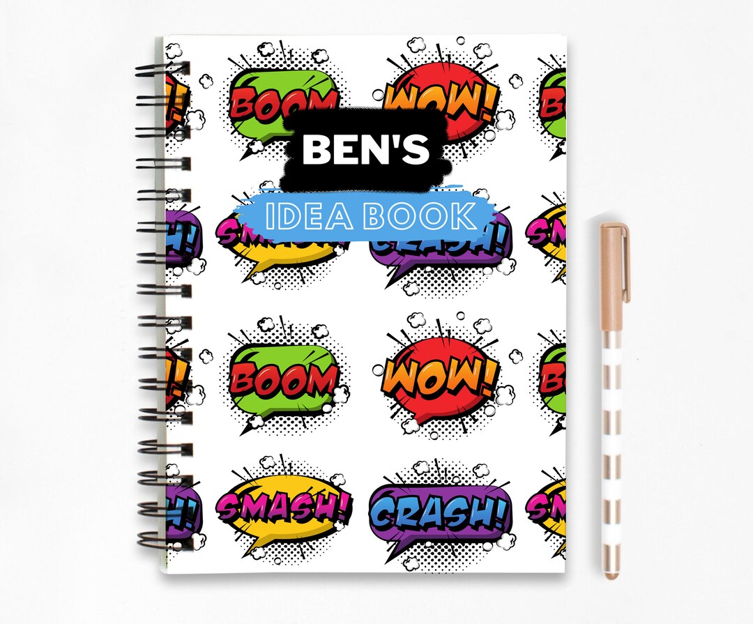 Superhero Idea Notebook, Big Ideas Notebook, Personalized Gift, 8.5 X ...