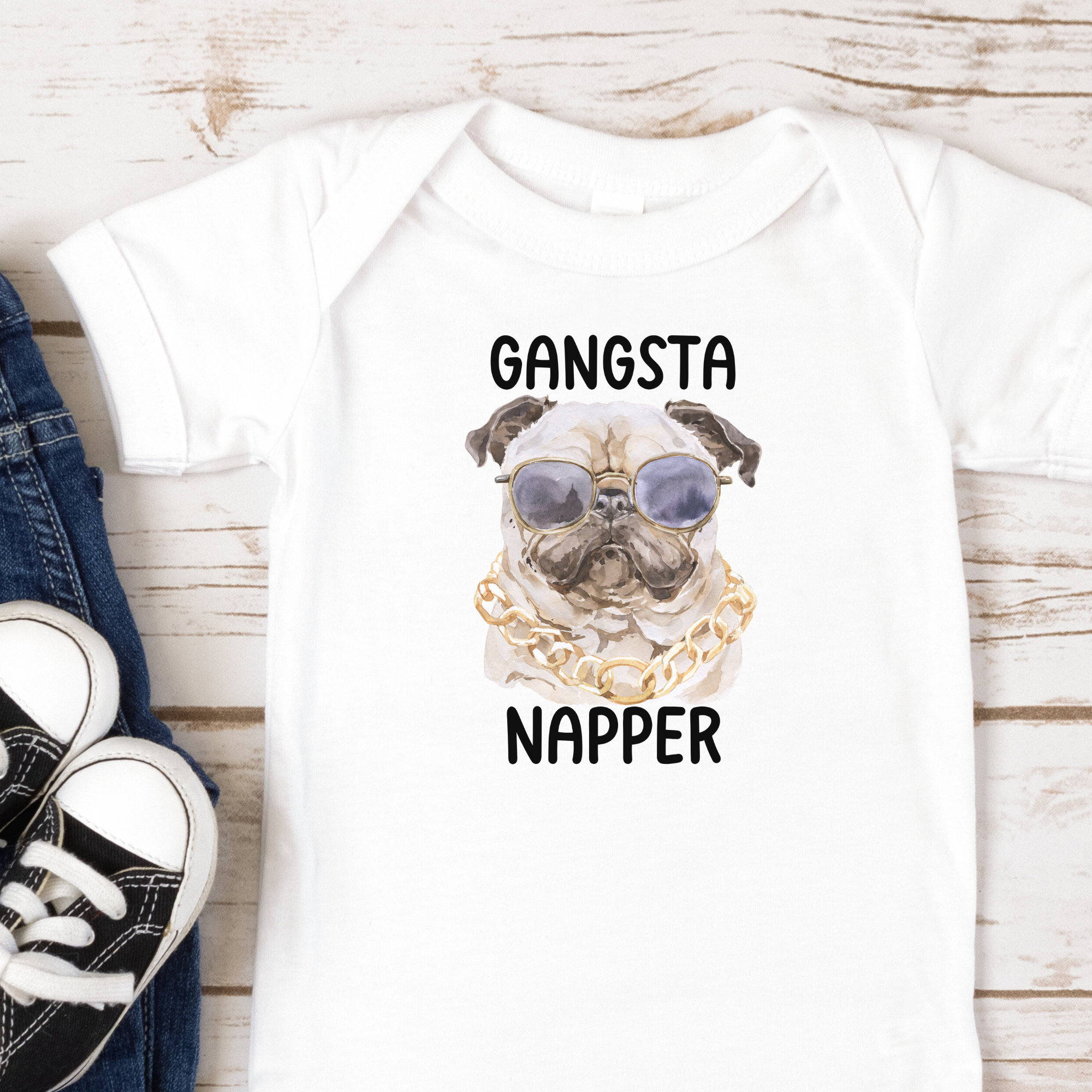 Gangsta Napper Baby Onsie Funny Baby Shirt Hip Hop Baby Gangster Baby ...