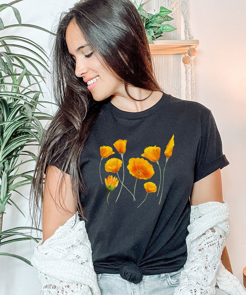 Wildflowers and Stems T-shirt Cute Boho Yellow/orange Flowers - Etsy