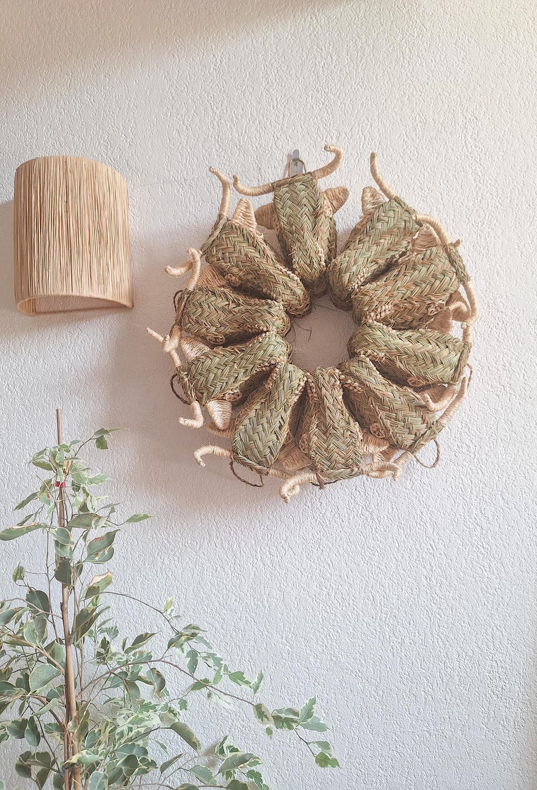 Woven Straw Bull Head Wall Trophy – Boho and Artisanal Decor - Etsy