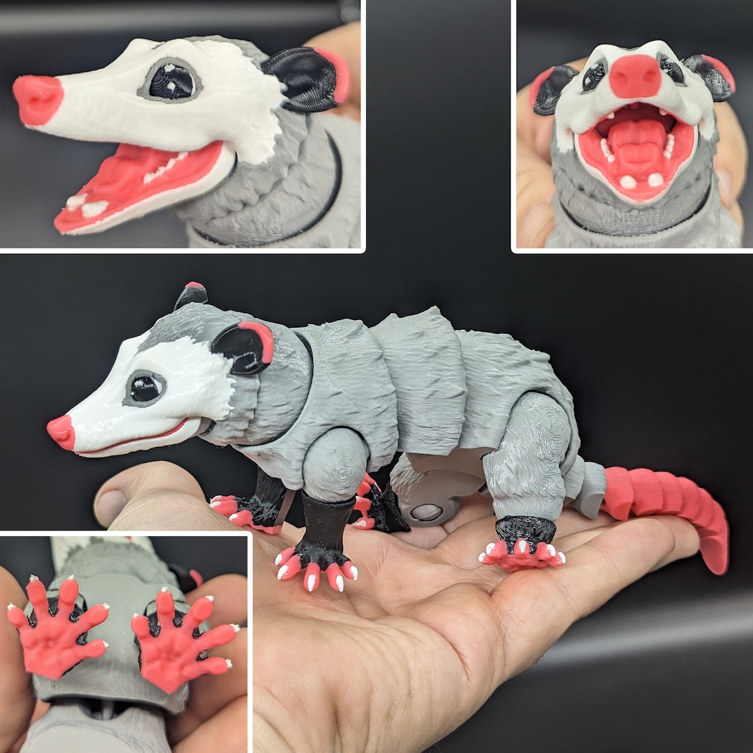 Realistic Opossum Toy Premium 4 Color Edition / 3D Printed Articulated ...