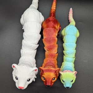 Cute 3D Printed Ferret Fidget - Desktop Fidget Pet, Sensory Toy, ADHD ...